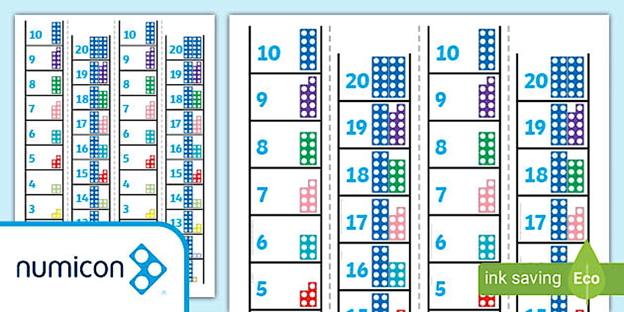 Number Ladder 0-20 Counting Numicon Shapes - Twinkl
